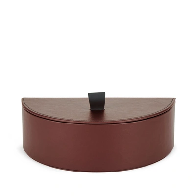 Smythson Bond Semi Circle Box In Mahogany